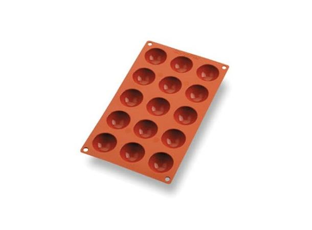 Bakeform silikon,15 halvkuler Ø:50/25mm Yttermål 28x13cm - 2080